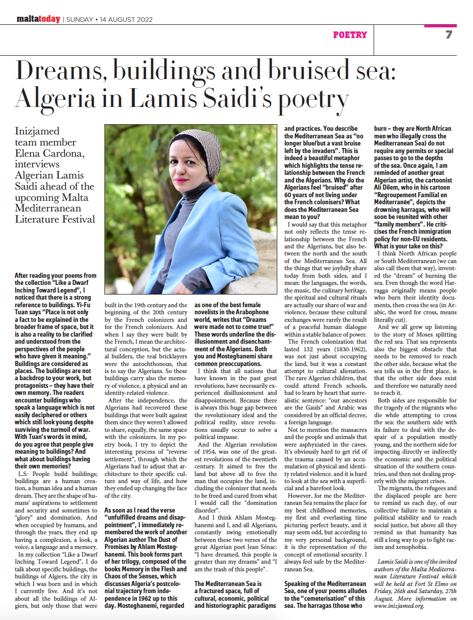 Dreams, buildings and bruised sea: Algeria in Lamis Saidi’s poetry ...