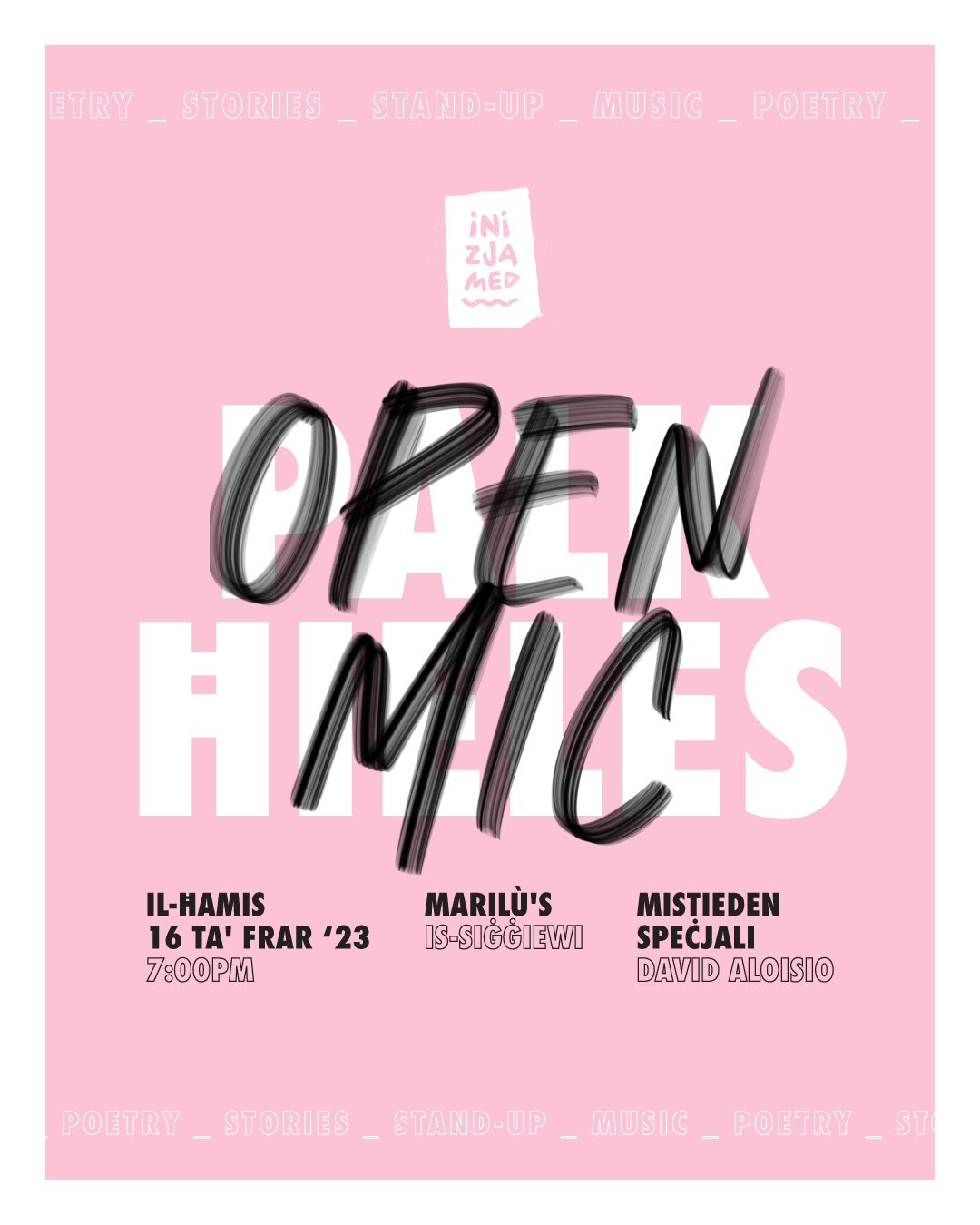 Palk Ħieles / Open Mic ma' David Aloisio - 16 ta' Frar 2023 - Inizjamed